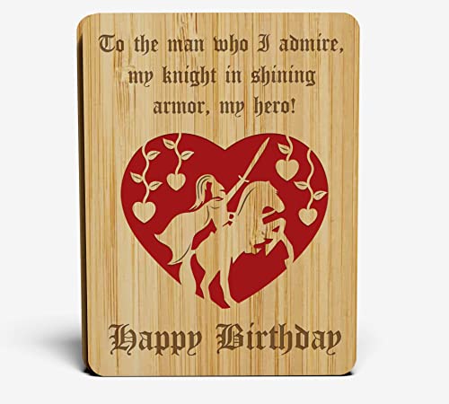 Happy Birthday Cards For Men: Birthday Card for Husband, Fiance, Lover or Him; Unique Laser Cut Knight Design Makes it Perfect Birthday Card for Him. Can Be Given As Birthday Gift For Men