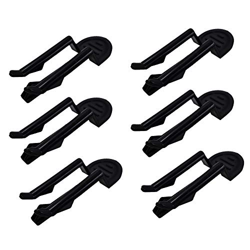 LiXiongBao 6 Pack Garbage Bin Clip, Home and Kitchen Garbage Basket Waste Trash Can Trash Bag Clip Fixed Waste Bin Bag Holder Rubbish Clip (Black)