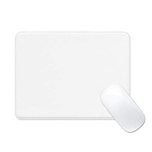 proelife mouse pad waterproof pu leather mousepad dual-use for home office business, non-slip/noise-reduction/elegant stitched edge laptop computer mouse pad 9.8 x 7.5 inch (white)