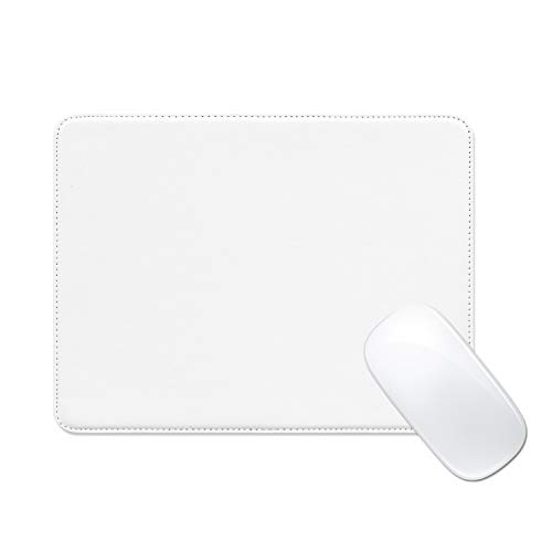 ProElife Mouse Pad Waterproof PU Leather Mousepad Dual-use for Home Office Business, Non-Slip/Noise-Reduction/Elegant Stitched Edge Laptop Computer Mouse Pad 9.8 x 7.5 inch (White)