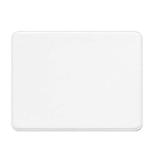 ProElife Mouse Pad Waterproof PU Leather Mousepad Dual-use for Home Office Business, Non-Slip/Noise-Reduction/Elegant Stitched Edge Laptop Computer Mouse Pad 9.8 x 7.5 inch (White)