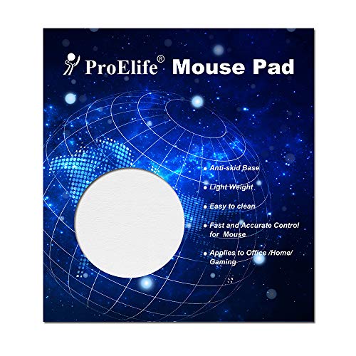 ProElife Mouse Pad Waterproof PU Leather Mousepad Dual-use for Home Office Business, Non-Slip/Noise-Reduction/Elegant Stitched Edge Laptop Computer Mouse Pad 9.8 x 7.5 inch (White)