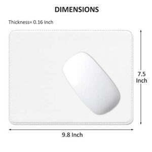 ProElife Mouse Pad Waterproof PU Leather Mousepad Dual-use for Home Office Business, Non-Slip/Noise-Reduction/Elegant Stitched Edge Laptop Computer Mouse Pad 9.8 x 7.5 inch (White)