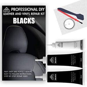 fortivo leather and vinyl repair kit black, black leather repair kit, leather repair kit for car seat, leather repair kit for furniture, leather paint, leather scratch repair, leather couch repair kit