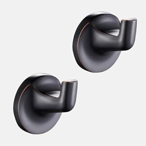 pokim 2 pack oil rubbed bronze towel hook for bathroom modern orb towel robe hooks wall mounted heavy duty