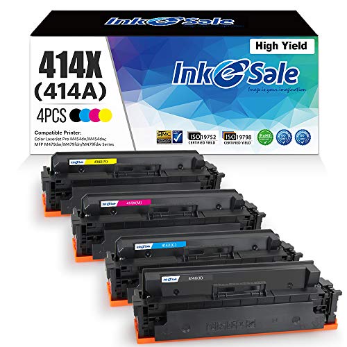 INK E-SALE 4-Packs Compatible Toner Cartridge Replacement for HP 414X 414A M454dw M479fdw for HP Color Pro M454dw M454dn MFP M479fdw M479fdn Black Cyan Yellow Magenta Printer