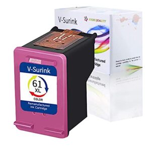 v-surink remanufactured ink cartridge replacement for hp 61xl, use with envy 4500 5530 5534 5535 deskjet 2540 1000 1010 1512 1510 3050 officejet 4630 2620 4635 printer (61xl1c)