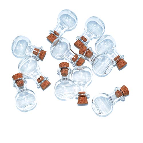 SHAOTONG 2ml Small Mini Glass Bottles Jars with Cork Stoppers.Wishing bottle drifting bottle wedding party DIY Etc. (D-20Pcs)