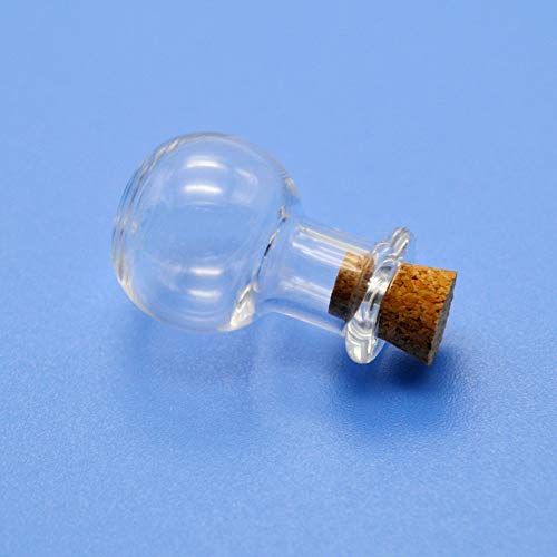 SHAOTONG 2ml Small Mini Glass Bottles Jars with Cork Stoppers.Wishing bottle drifting bottle wedding party DIY Etc. (D-20Pcs)