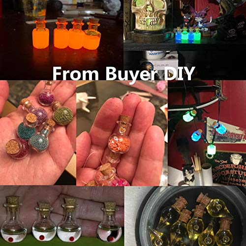 SHAOTONG 2ml Small Mini Glass Bottles Jars with Cork Stoppers.Wishing bottle drifting bottle wedding party DIY Etc. (D-20Pcs)