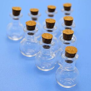 SHAOTONG 2ml Small Mini Glass Bottles Jars with Cork Stoppers.Wishing bottle drifting bottle wedding party DIY Etc. (D-20Pcs)