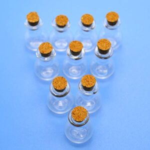 SHAOTONG 2ml Small Mini Glass Bottles Jars with Cork Stoppers.Wishing bottle drifting bottle wedding party DIY Etc. (D-20Pcs)