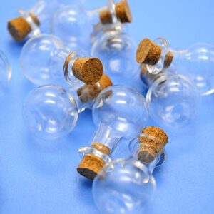 SHAOTONG 2ml Small Mini Glass Bottles Jars with Cork Stoppers.Wishing bottle drifting bottle wedding party DIY Etc. (D-20Pcs)