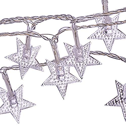 Sterno Home GL42595 LED Battery-Operated Star String Lights, 44 Feet, Warm White Cord