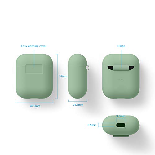 elago Premium Silicone AirPods Case Designed for Apple AirPods 1 and 2 [Front LED Visible] [Pastel Green]