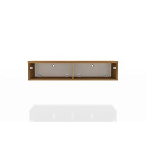 Manhattan Comfort Liberty Mid Century Modern Home Office Floating Desk, 42.28", Cinnamon and Off White