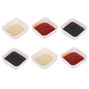 Belinlen 3 Ounce 6 Pack Ceramic Dip Bowls Set Porcelain Dip Mini Bowls Soy Sauce Dish/Bowls - Good for Tomato Sauce, Soy, BBQ and Other Party Dinner (White)