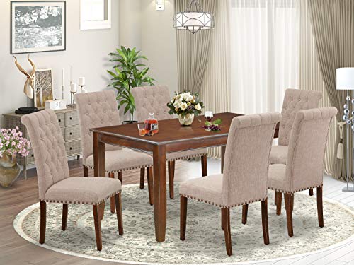 East West Furniture DUBR7-MAH-04 Dining Room Set, Mahogany