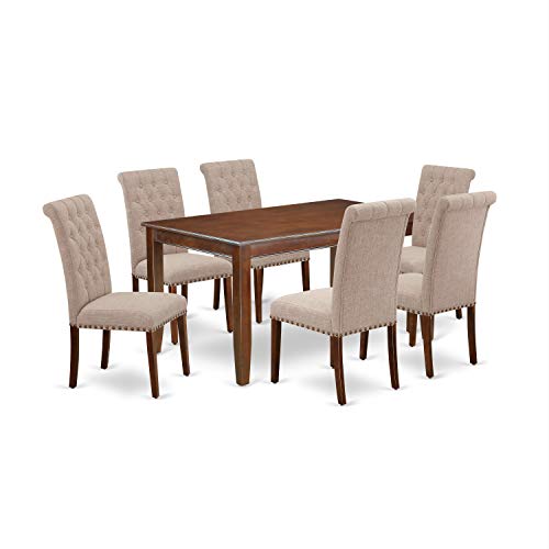 East West Furniture DUBR7-MAH-04 Dining Room Set, Mahogany