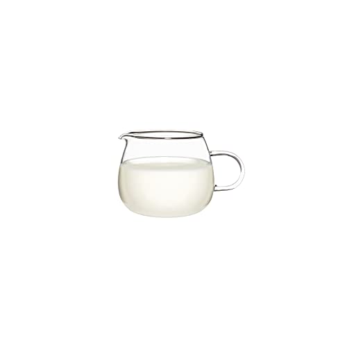 Simax Glassware Glass Creamer Pitcher: SMALL Glass Milk Pitcher For Tea, Coffee and Syrup – Borosilicate Glass - Clear Glass Cream Pitcher – Mini Pitcher – 8 Oz Frothing Pitcher - Milk Pourer