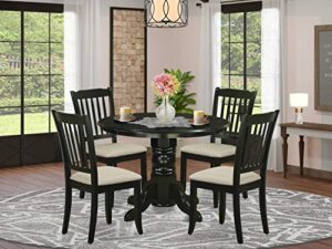 east west furniture shda5-blk-c, 5-piece