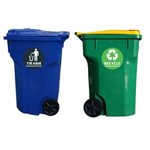 Trash Bin Can Sticker - (Pack of 12) 6" Large Round Laminated Vinyl Decals Recycle Can Bins Sign Labels