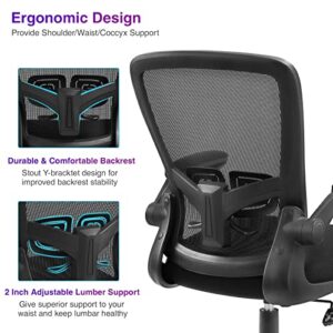 Office Chair Clearance, Ergonomic Desk Chair with Adjustable Height, Lumbar Support, High Back Mesh Computer Chair with Flip up Armrests, Task Chairs for Home Office - 300lb Executive Chair