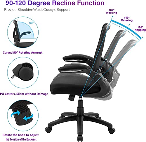 Office Chair Clearance, Ergonomic Desk Chair with Adjustable Height, Lumbar Support, High Back Mesh Computer Chair with Flip up Armrests, Task Chairs for Home Office - 300lb Executive Chair