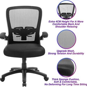 Office Chair Clearance, Ergonomic Desk Chair with Adjustable Height, Lumbar Support, High Back Mesh Computer Chair with Flip up Armrests, Task Chairs for Home Office - 300lb Executive Chair