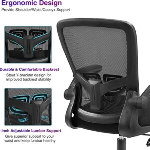 Office Chair Clearance, Ergonomic Desk Chair with Adjustable Height, Lumbar Support, High Back Mesh Computer Chair with Flip up Armrests, Task Chairs for Home Office - 300lb Executive Chair