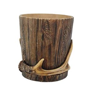 hiend accents resin whitetail deer antler waste basket trash can