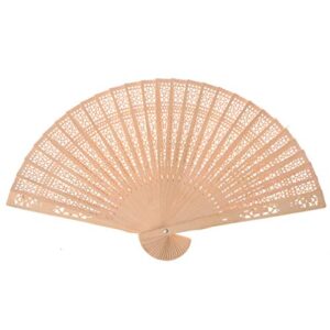 SL crafts Wooden Hand Fan Hand Held Folding Fan with Gift Bags Wedding Favors (Pack of 50)