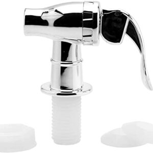 Cornucopia Push Style Spigots for Beverage Dispenser Carafes (2-Pack), Replacement Lever Pour Spouts, Chrome Design Lock Open Style