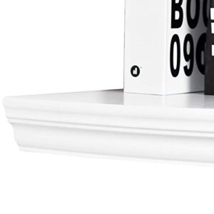 WELLAND Modern Wall Monted Corner Shelves, Corner Display Floating Shelf for Bedroom Office Home Décor Accents Set of 2 (White)