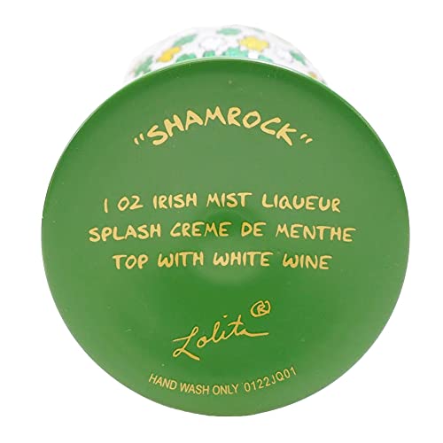 Enesco Designs by Lolita Shamrock Hand-Painted Artisan Wine Glass, 1 Count (Pack of 1), Multicolor