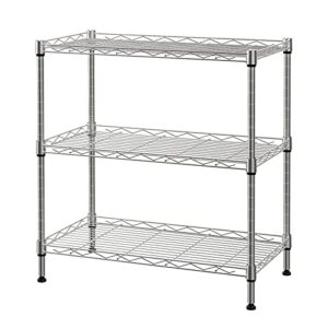 singaye 3 shelf wire shelving unit adjustable storage shelving 21.26”w x 11.41”d x 22.83”h (silver)