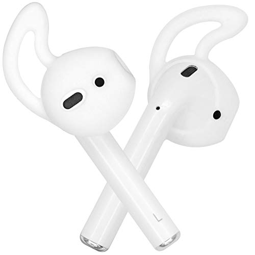 ALXCD Ear Cover Ear Tips Hook Replacement for Airpod Headset MMEF2AM/A, 6 Pairs Anti-Slip Soft Silicone Replacement Ear Tips, Fit for Airpod [Sport](White 12S)