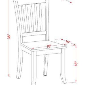 East West Furniture DLDA3-WHI-C 3Pc Dinette Set Includes a Rounded Kitchen Table with Drop Leaves and Two Vertical Slatted Linen Fabric Seat Dining Chairs, White Finish, 3