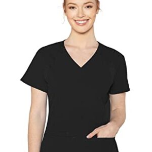 Med Couture Women's 'Peaches Collection' Rangal Scrub Top, Black, Large