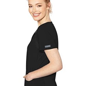 Med Couture Women's 'Peaches Collection' Rangal Scrub Top, Black, Large