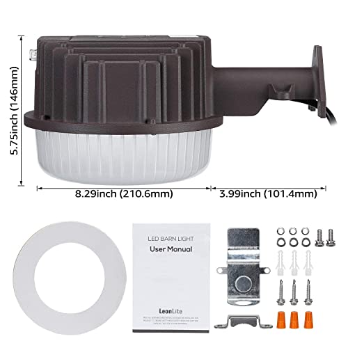 TORCHSTAR 80W Dusk to Dawn Area Light, LED Barn Lights, with Photocell, Outdoor Waterproof Street Flood Lighting, 800W Incandescent Equivalent, 5000K Daylight