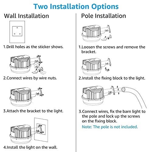 TORCHSTAR 80W Dusk to Dawn Area Light, LED Barn Lights, with Photocell, Outdoor Waterproof Street Flood Lighting, 800W Incandescent Equivalent, 5000K Daylight