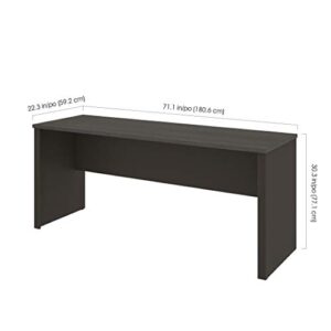 Bestar Prestige + Narrow Desk Shell, 72W, Bark Grey & Slate