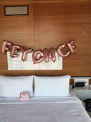 LaVenty Set of 12 Rose Gold FEYONCE Balloons Bachelorette Party Decor Feyonce Party Decoration Engagement Balloon Proposal Decoration