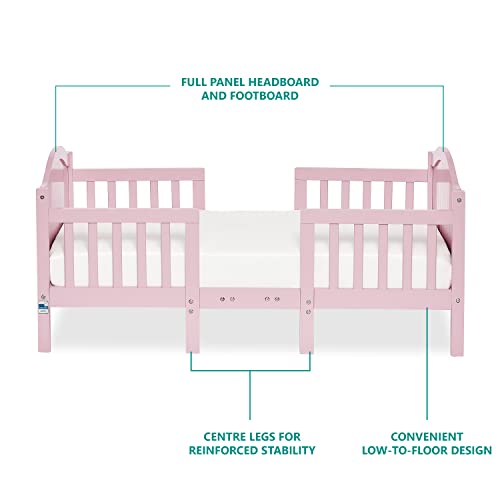 Dream On Me Portland 3 In 1 Convertible Toddler Bed in Pink, Greenguard Gold Certified, 56x29x28 Inch (Pack of 1)