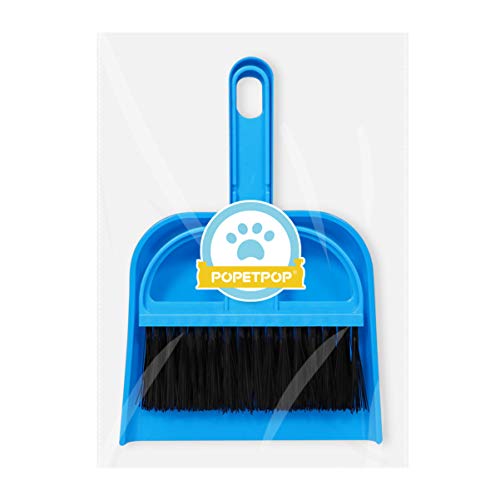 POPETPOP Mini Dustpan and Brush Set Portable Small Cage Cleaner for Guinea Pigs Cats Hedgehogs Hamsters Chinchillas Rabbits Reptiles (Random Color)