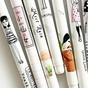 Sencoo 24 pack Gel Ink Rollerball Pens Black Pens Cute Pens for Girl Smooth Writing for Student Model Random