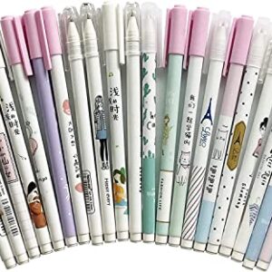 Sencoo 24 pack Gel Ink Rollerball Pens Black Pens Cute Pens for Girl Smooth Writing for Student Model Random