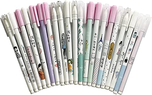 Sencoo 24 pack Gel Ink Rollerball Pens Black Pens Cute Pens for Girl Smooth Writing for Student Model Random