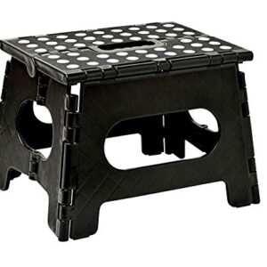 EFAILY Folding Step Stool,11 Inches Wide with Handle for Kitchen, Bedroom, Bathroom ,Kids or Adults (Black)